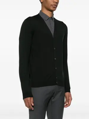 ZANONE Fine-knit V-neck Cardigan - Black