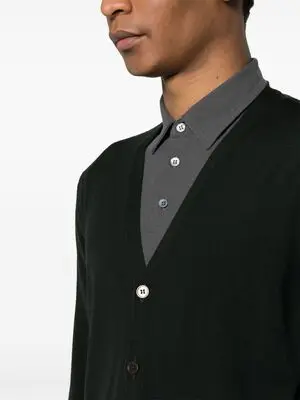 ZANONE Fine-knit V-neck Cardigan - Black