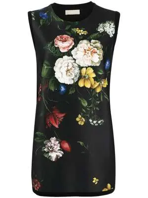 Elie Saab Floral-print Scuba-jersey Top