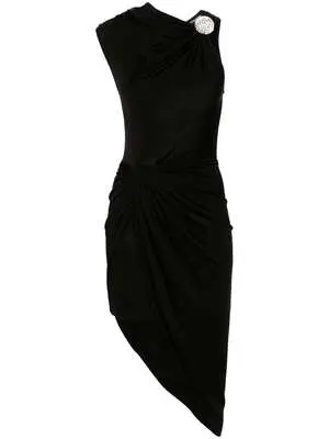 David Koma Satin Draped Midi Dress