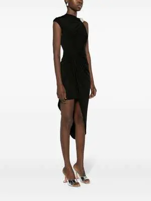 David Koma Satin Draped Midi Dress