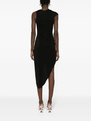 David Koma Satin Draped Midi Dress