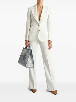 Etro Single-breasted Slub Blazer - White