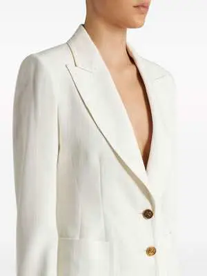 Etro Single-breasted Slub Blazer - White