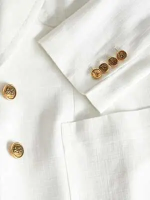 Etro Single-breasted Slub Blazer - White