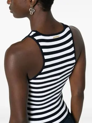Michael Kors Striped Ribbed Tank Top