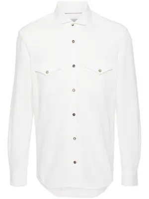 Brunello Cucinelli Piqué Cotton Shirt