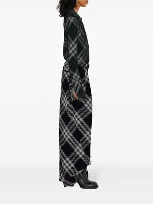 Burberry Check-print Long-sleeve Shirt - Black