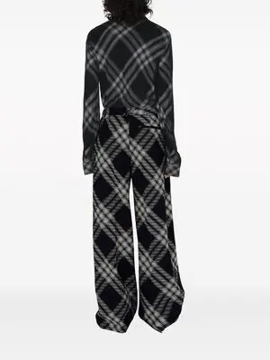 Burberry Check-print Long-sleeve Shirt - Black