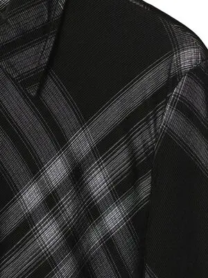 Burberry Check-print Long-sleeve Shirt - Black