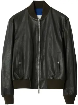 Burberry Zipped Leather Bomber Jacket