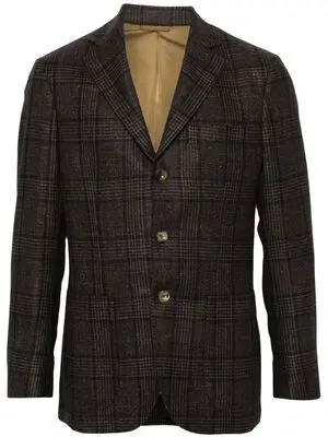 SARTORIO NAPOLI Tartan Pattern Blazer - Brown