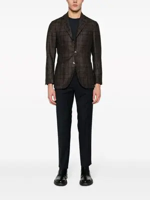 SARTORIO NAPOLI Tartan Pattern Blazer - Brown