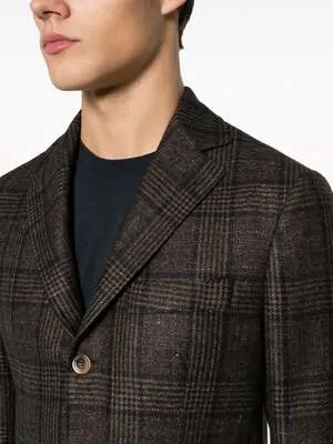SARTORIO NAPOLI Tartan Pattern Blazer - Brown