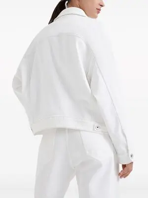Brunello Cucinelli Monili-embellished Denim Jacket - White