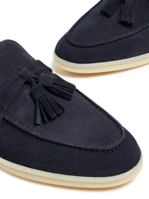 SCAROSSO Leandra Suede Loafers - Blue