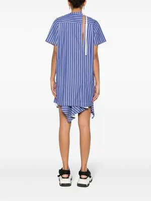 Sacai Asymmetric-hem Cotton Poplin Dress