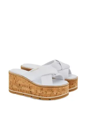 FERRAGAMO 60mm Logo-print Wedge Sandals