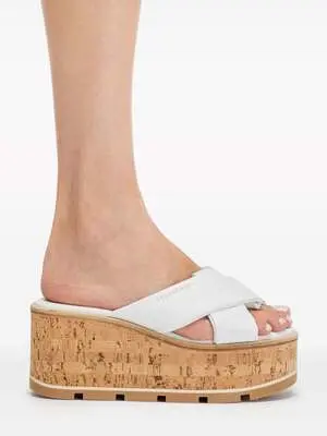 FERRAGAMO 60mm Logo-print Wedge Sandals