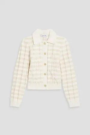 Derek Lam 10 Crosby Striped Cable-knit Cardigan