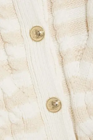 Derek Lam 10 Crosby Striped Cable-knit Cardigan