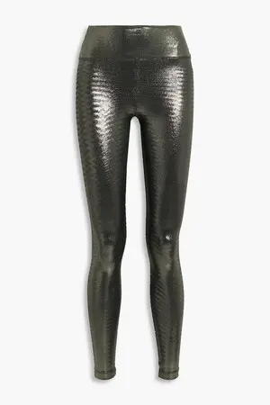 Koral Lustrous Glaze Metallic Stretch Leggings - Gunmetal