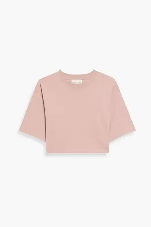 Loulou De Saison Cropped Pima Cotton-jersey T-shirt - Blush