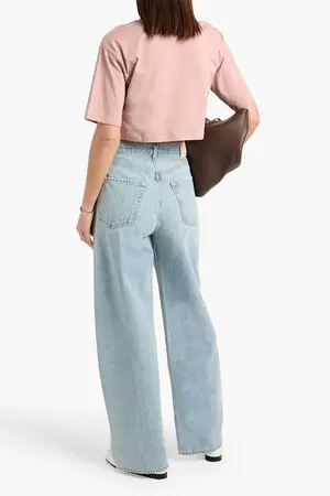 Loulou De Saison Cropped Pima Cotton-jersey T-shirt - Blush