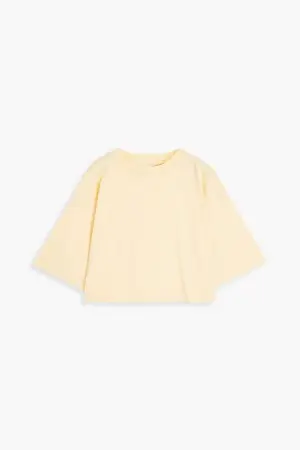 Loulou De Saison Cropped Pima Cotton-Jersey T-Shirt Pastel Yellow
