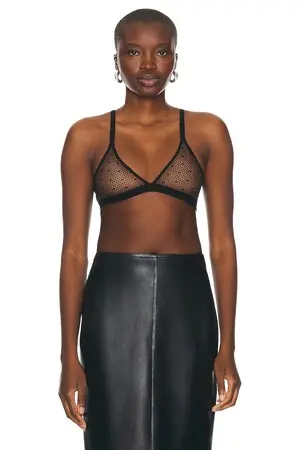 Alaïa Sheer Bra In Black - Noir
