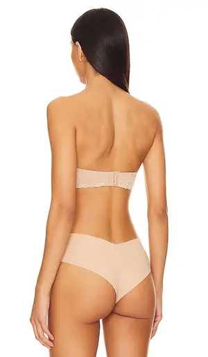 Natori Pure Luxe Strapless Contour Underwire Bra In Nude - Cafe