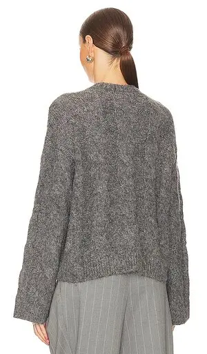 L'academie Adria Cable Knit Hooded Sweater