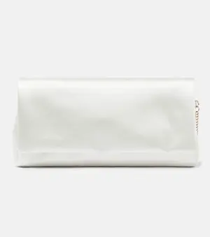 JIMMY CHOO Xandra Small Embellished Satin Clutch - Brown