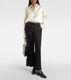 JIL SANDER High-rise Straight Leg Pants - Black