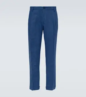 Dolce & Gabbana Linen Slim Pants - Blue