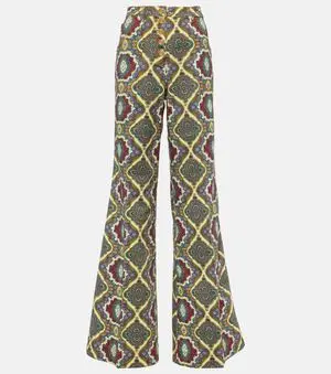 Etro Printed High-rise Wide-leg Jeans - Orange