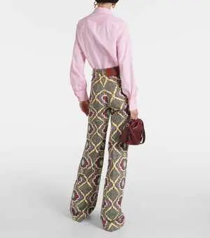 Etro Printed High-rise Wide-leg Jeans - Orange