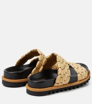 Dries Van Noten Woven Raffia Slides
