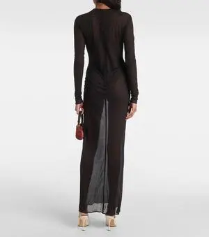 Magda Butrym Crochet-trimmed Jersey Maxi Dress