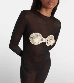 Magda Butrym Crochet-trimmed Jersey Maxi Dress