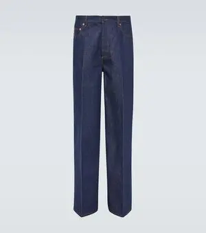 Valentino Garavani Mid-rise Wide-leg Jeans - Blue