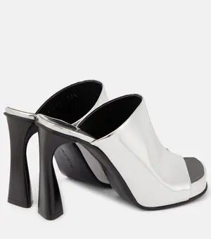 Stella McCartney Elsa Mirrored Faux Leather Sandals - Silver
