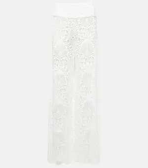 ALEXANDRA MIRO Charlize Wide-leg Lace Pants