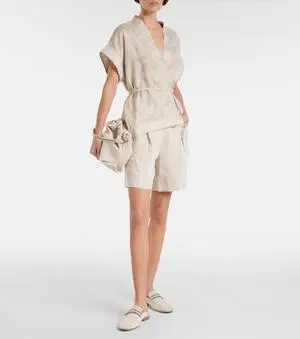Brunello Cucinelli Linen Shorts - Beige