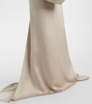 Brunello Cucinelli Satin Maxi Skirt - Beige