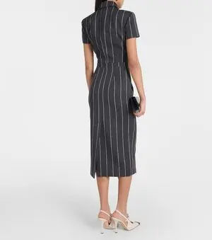 Alessandra Rich Wool-blend Bouclé Tweed Midi Skirt