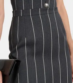 Alessandra Rich Wool-blend Bouclé Tweed Midi Skirt