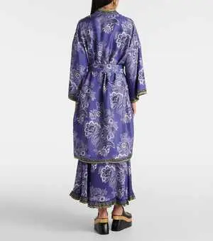 Etro Printed Silk Twill Robe