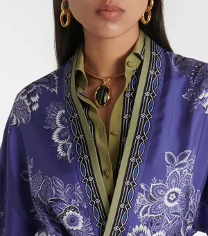 Etro Printed Silk Twill Robe - Multicoloured