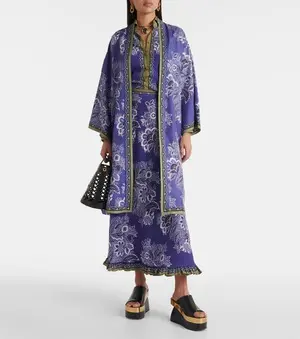 Etro Printed Silk Twill Robe